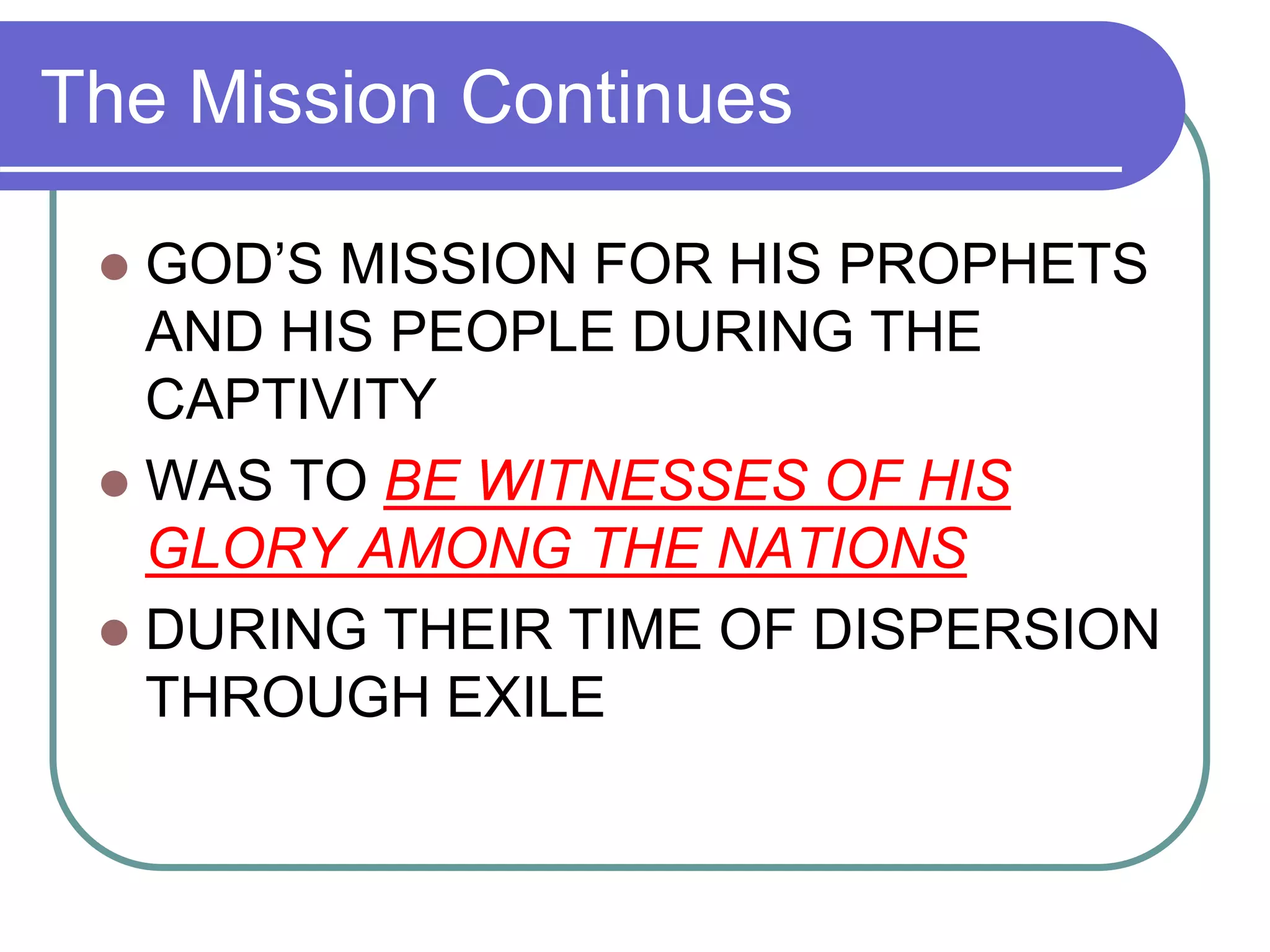 Prophets & Mission | PPT