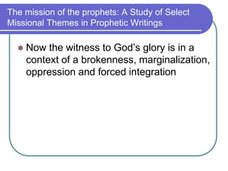 Prophets & Mission | PPT