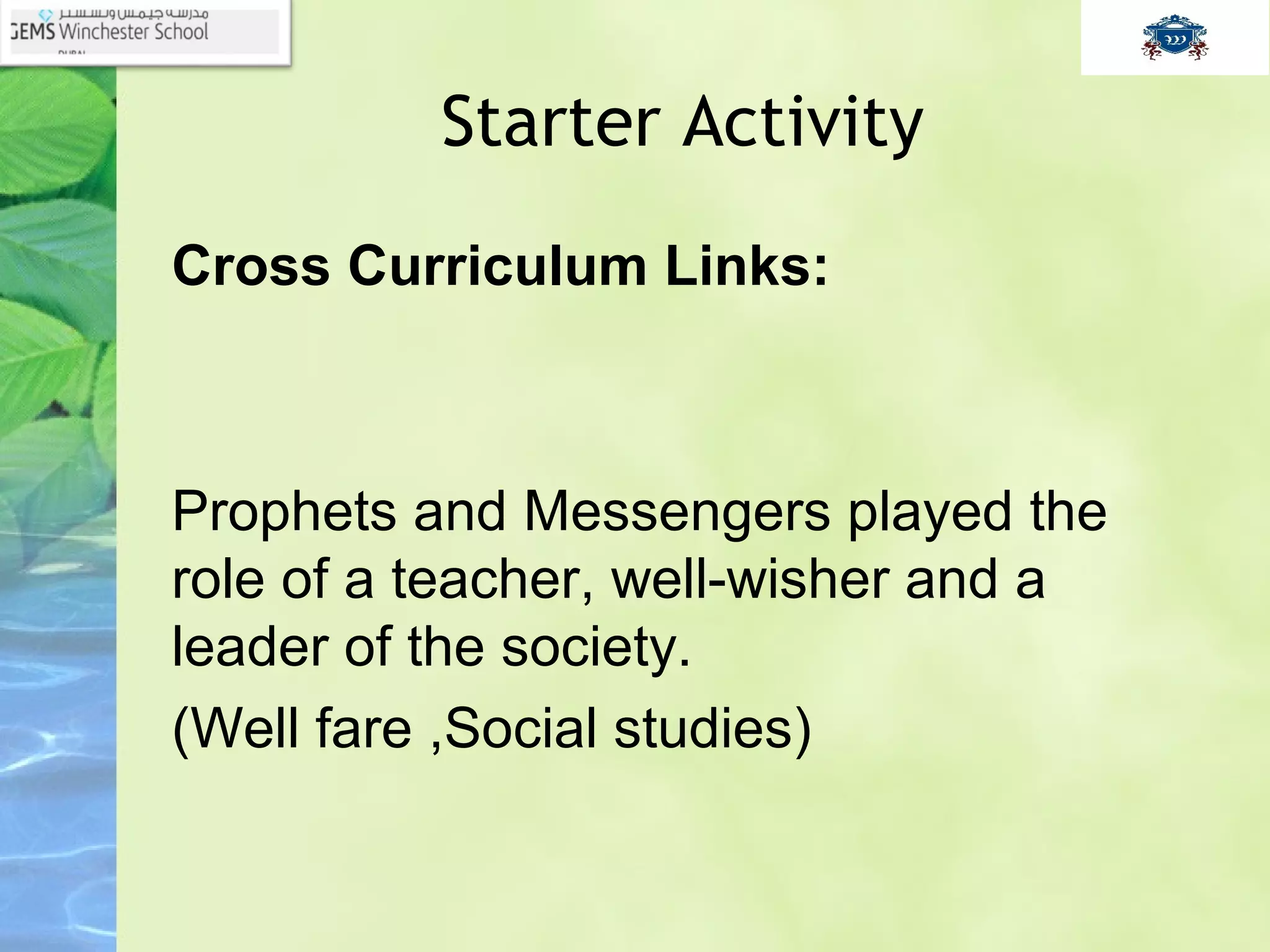 Prophets of islam yr 9 ppt by m uhammad javed iqbal | PPT