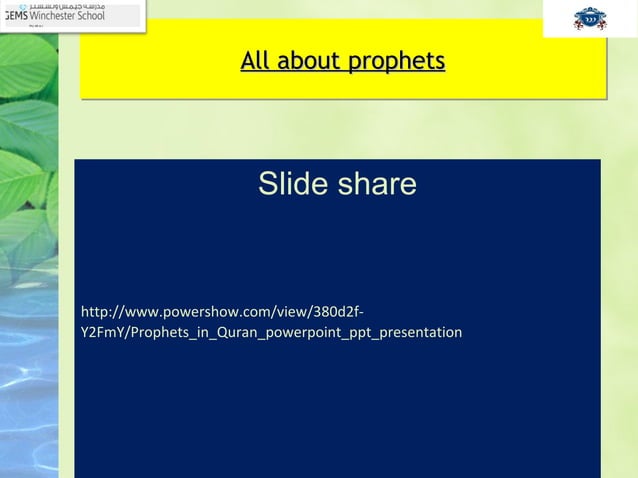 Prophets of islam yr 9 ppt by m uhammad javed iqbal | PPT