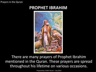 Prophets' Prayers in the Quran | PDF