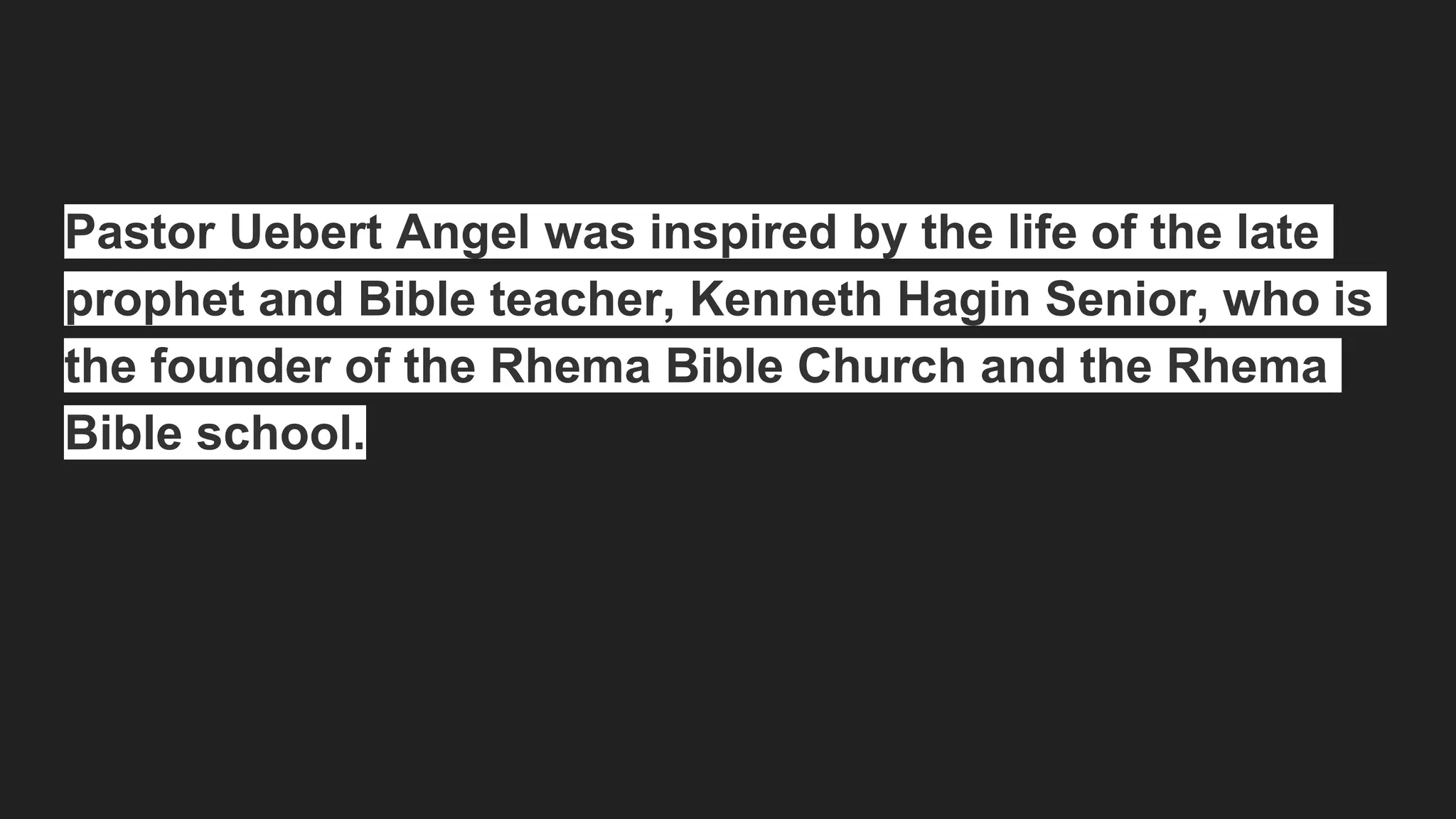 Prophet uebert angel, sr. | PPTX