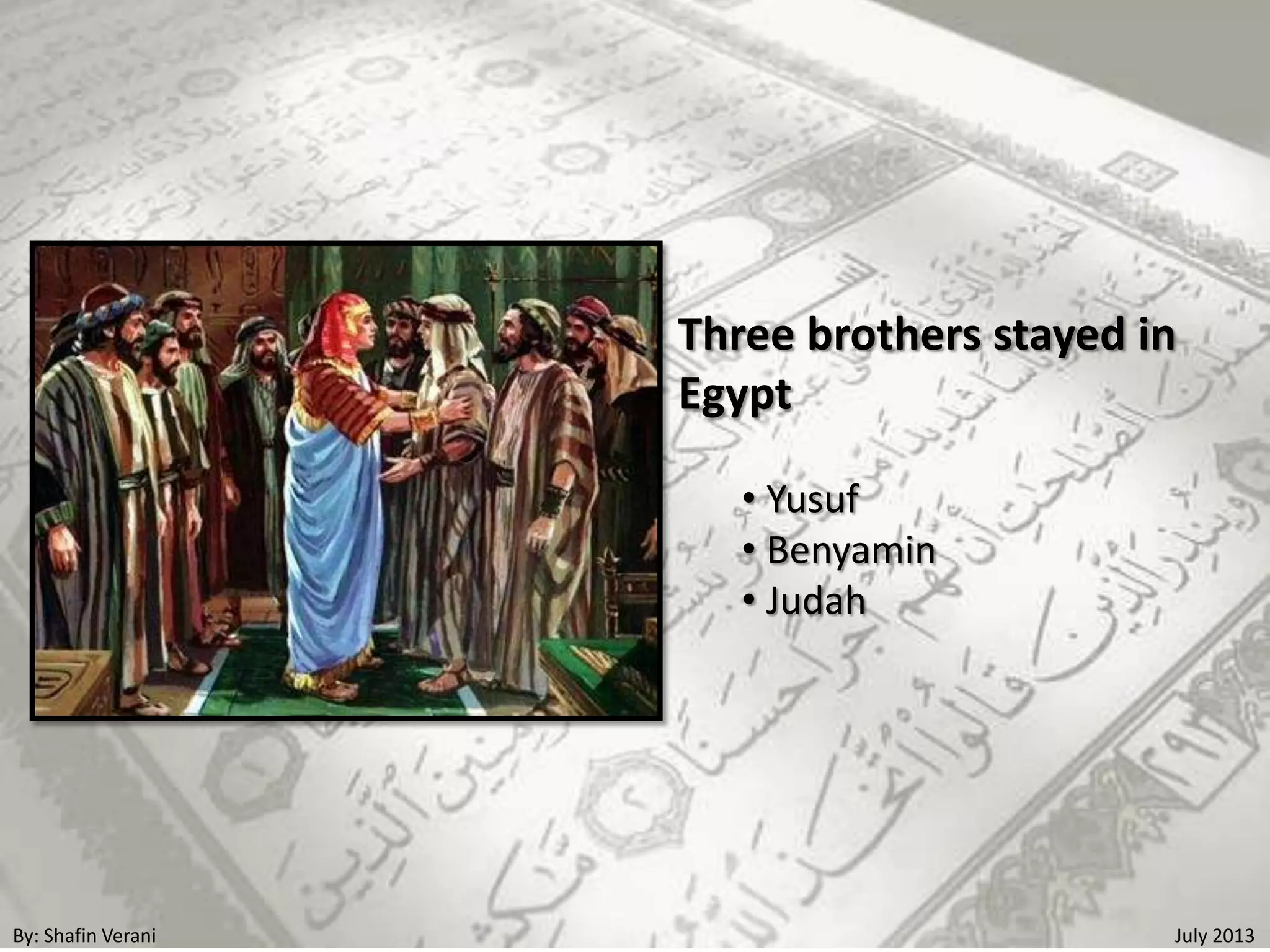 Story of Prophet Yusuf | PPTX | Islam | Religion & Spirituality