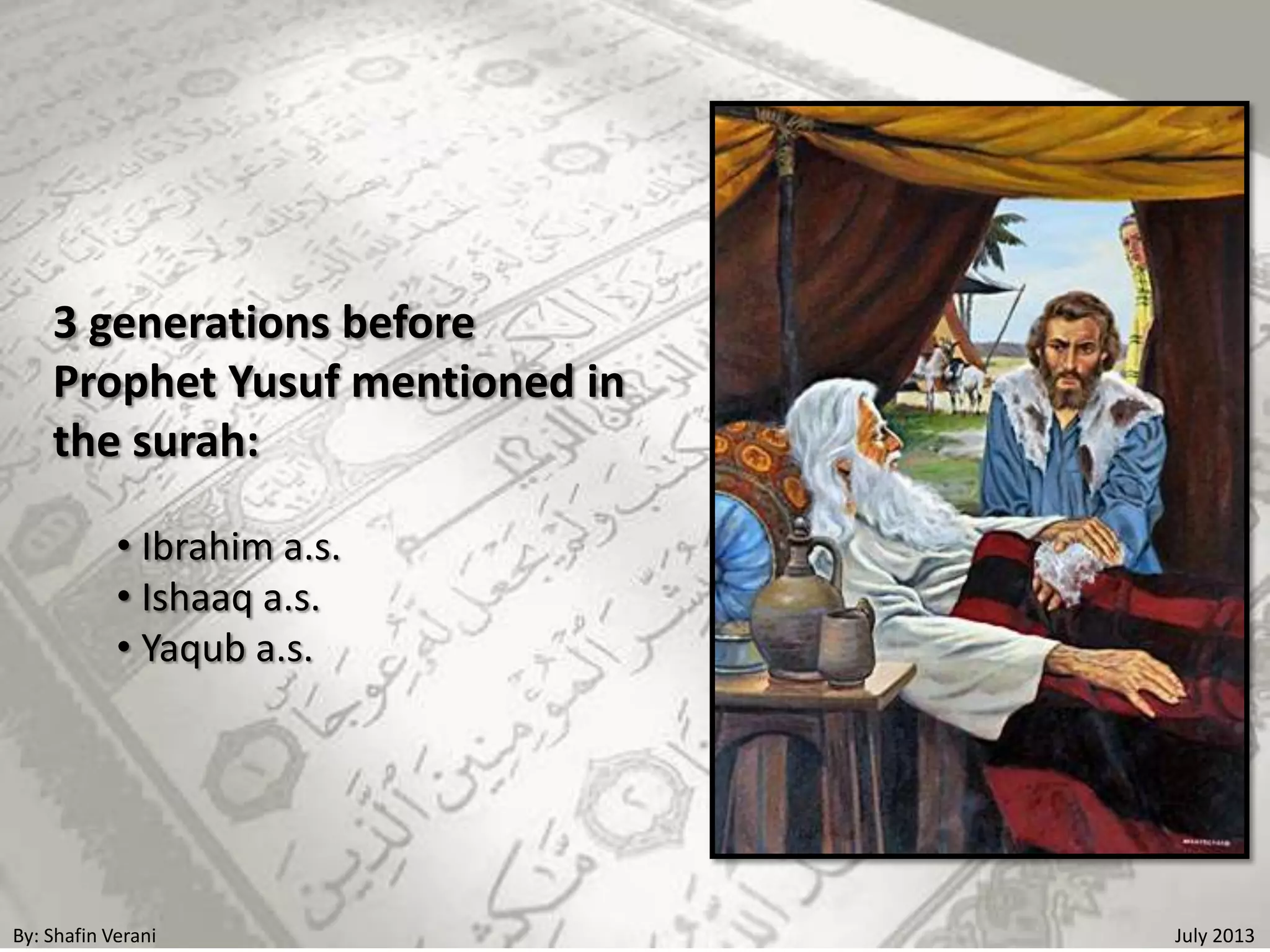 Story of Prophet Yusuf | PPTX | Islam | Religion & Spirituality