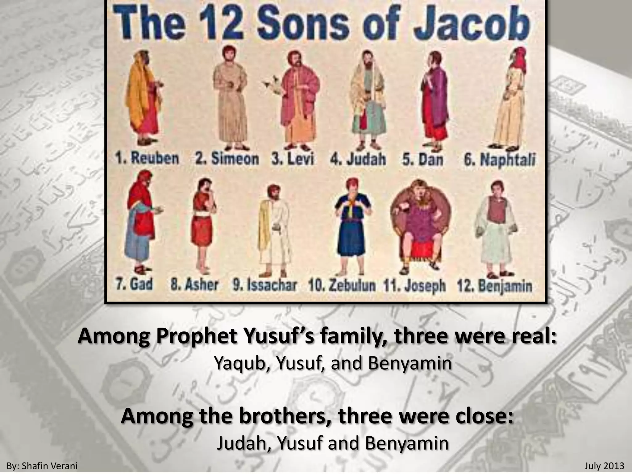 Story of Prophet Yusuf | PPTX | Islam | Religion & Spirituality