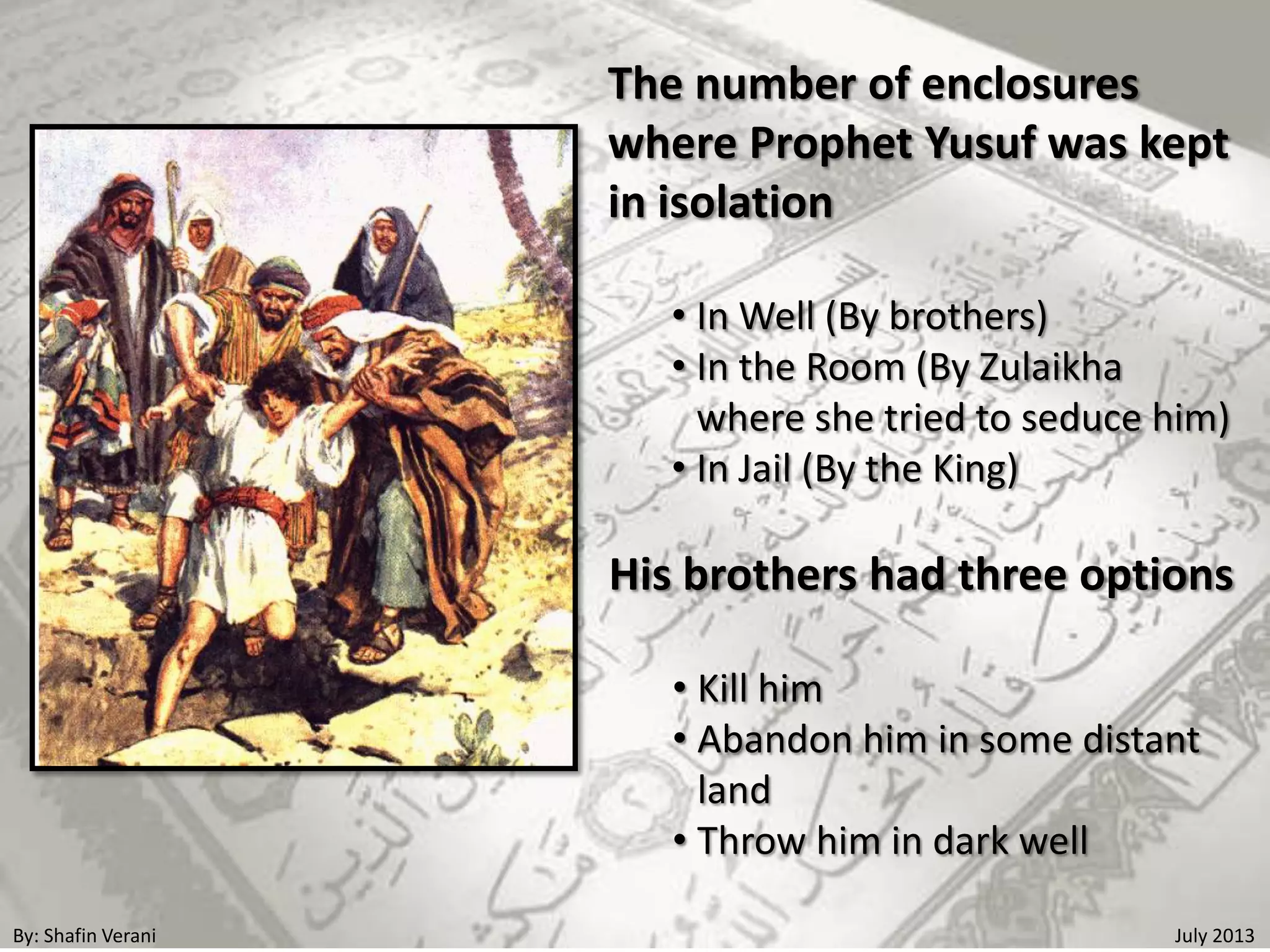 Story of Prophet Yusuf | PPTX | Islam | Religion & Spirituality