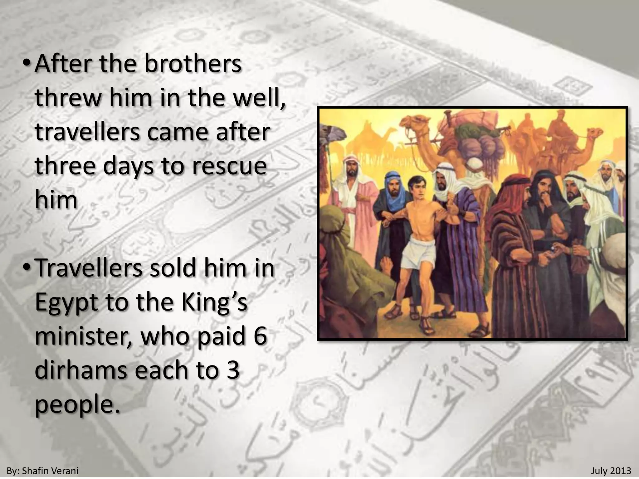 Story of Prophet Yusuf | PPTX | Islam | Religion & Spirituality