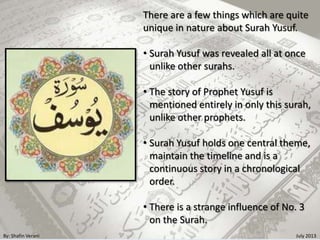 Story of Prophet Yusuf | PPTX | Islam | Religion & Spirituality