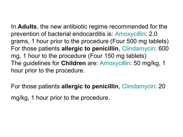 Prophylactic antibiotic coverage in dentistry | PPT | Dental Health ...