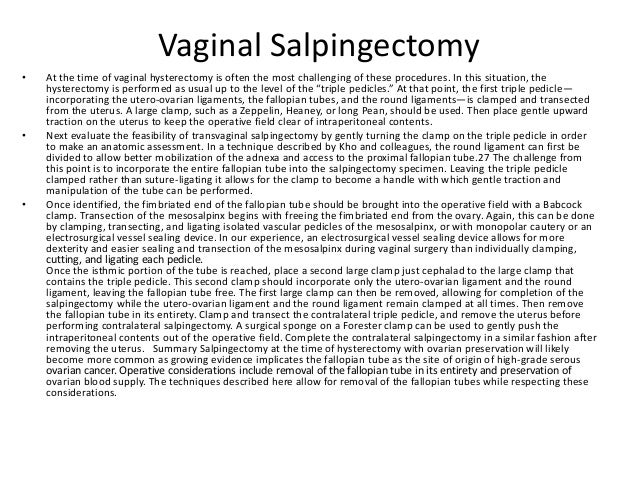 Prophylactic salpingectomy for reducing risk of ovarian cancer