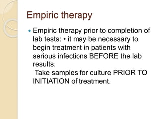 Prophylaxis and empirical uses of antibiotics | PPTX