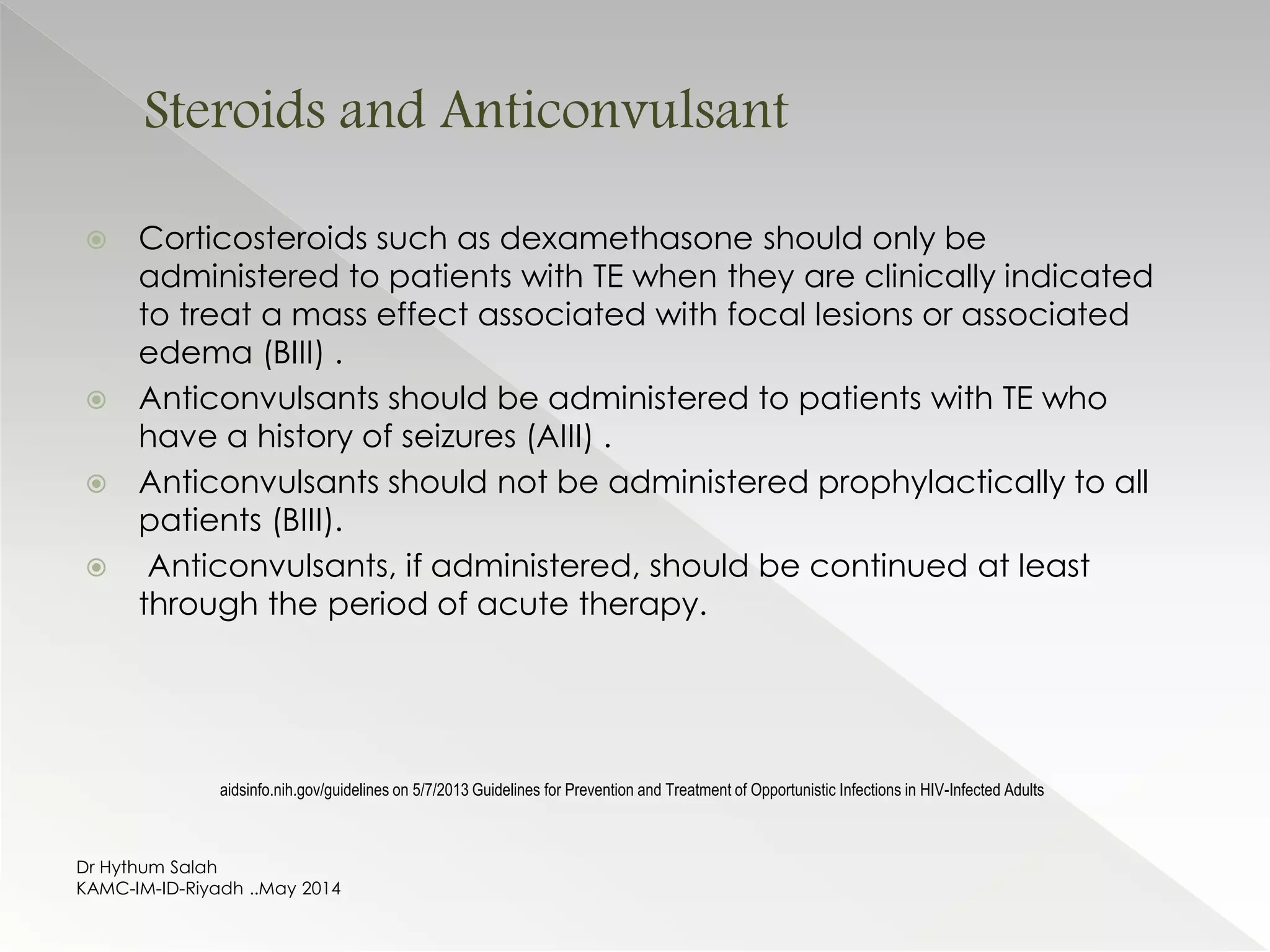 Prophylaxis and treatment of opportunistic infections in HIV patients ...