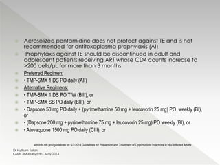Prophylaxis and treatment of opportunistic infections in HIV patients ...