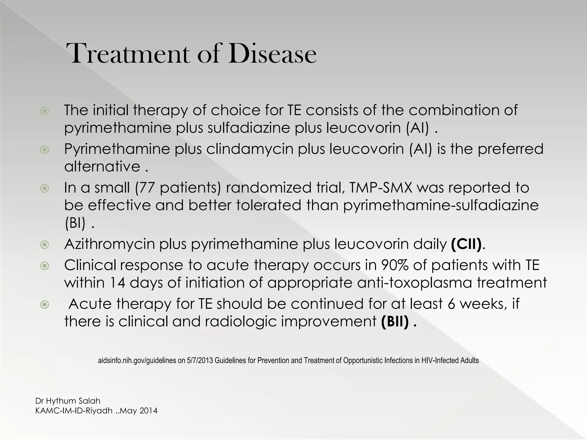 Prophylaxis and treatment of opportunistic infections in HIV patients | PPT