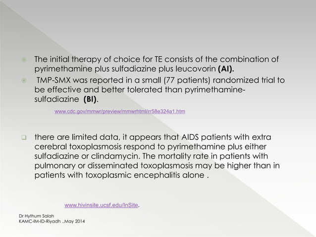Prophylaxis and treatment of opportunistic infections in HIV patients | PPT