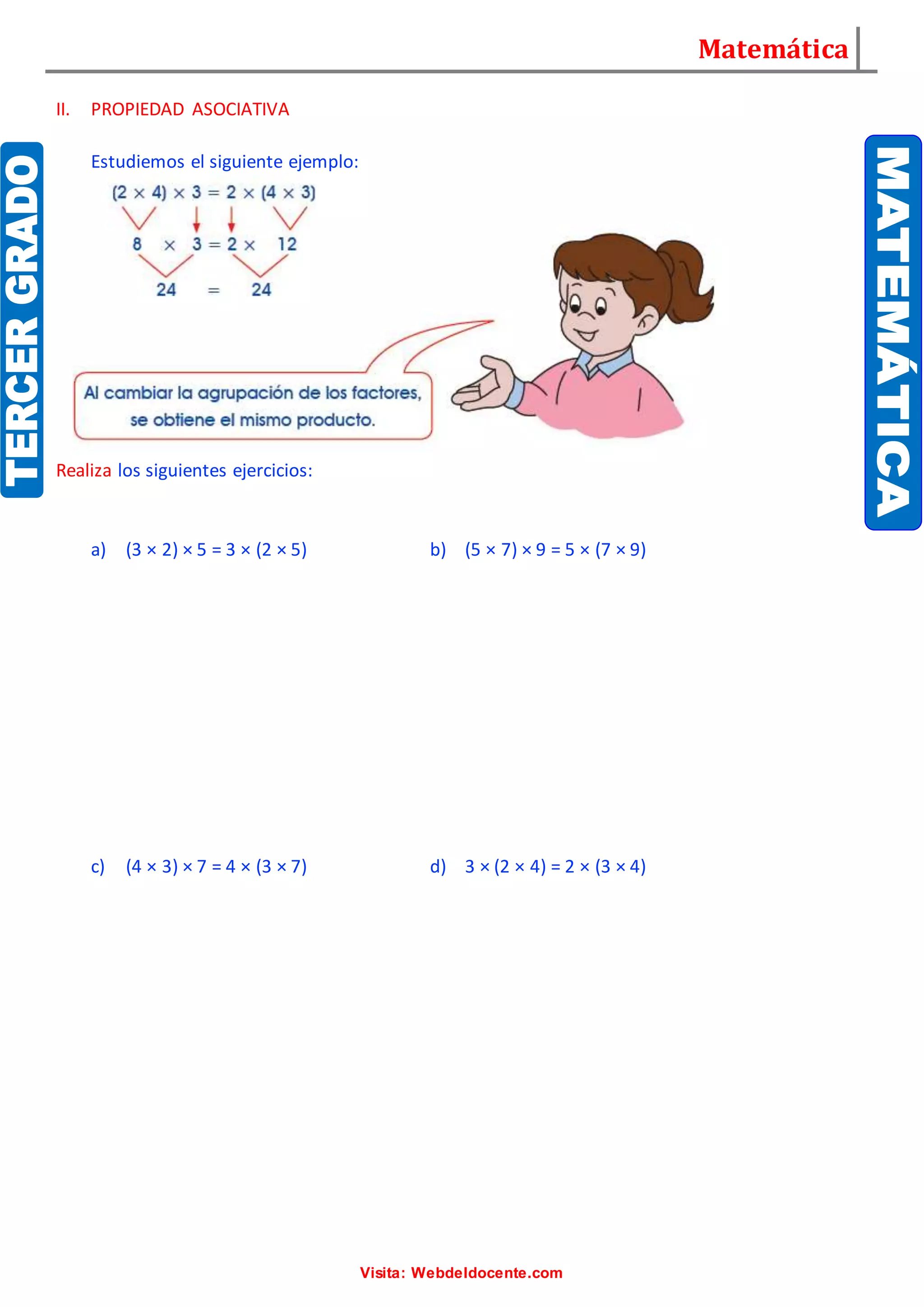 Propiedades De La Multiplicacion Tercer Grado