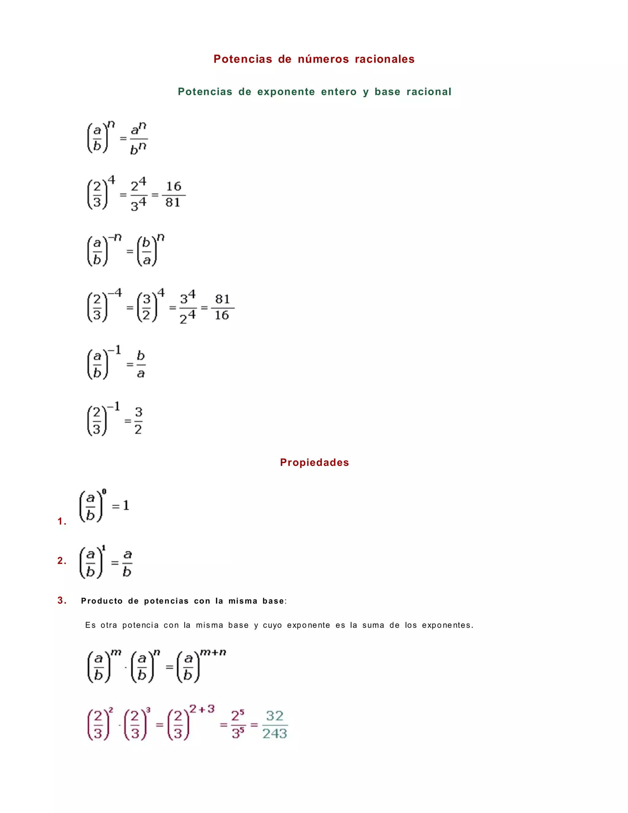 Propiedades de las potencias | PDF