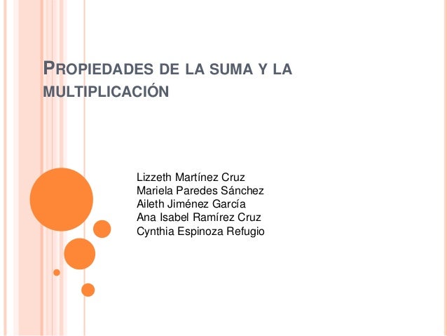 Propiedades de la suma y la multiplicación