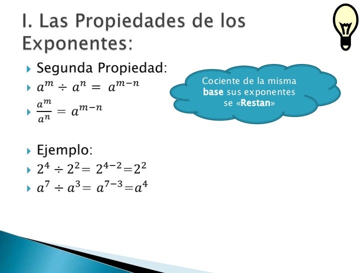 Propiedades de los exponentes
