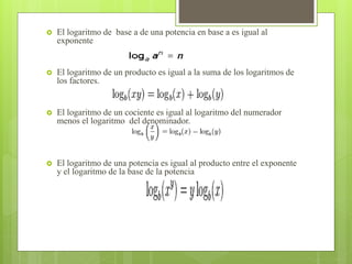 Propiedades de los logaritmos | PPTX