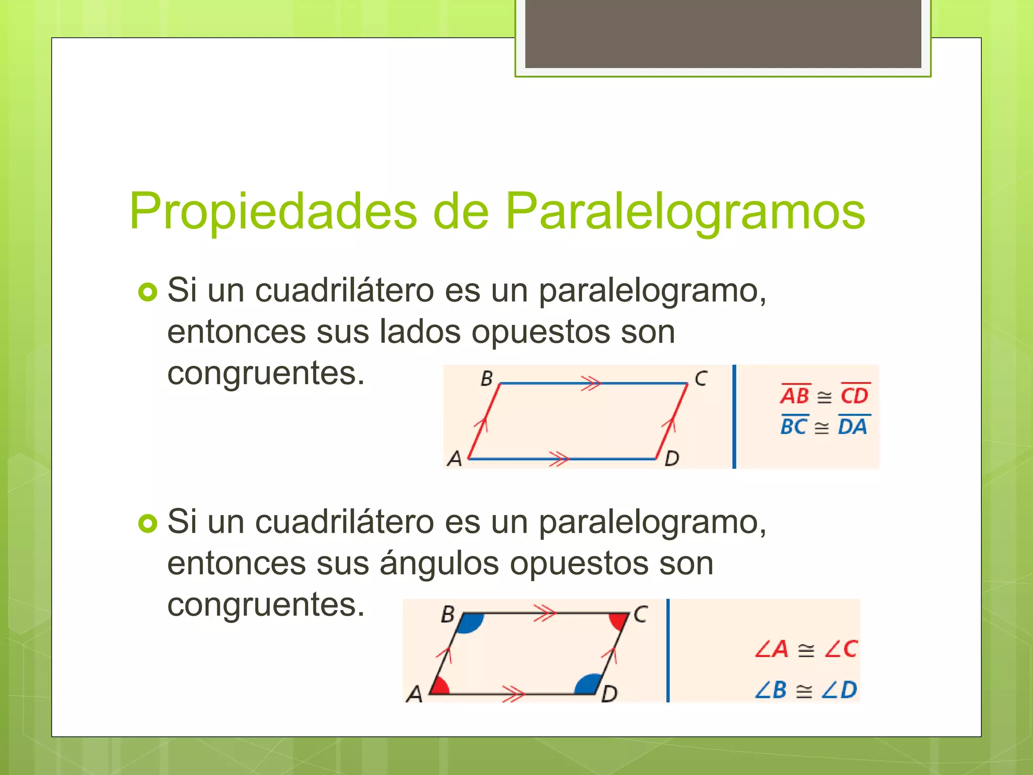 Propiedades de los paralelogramos | PPT