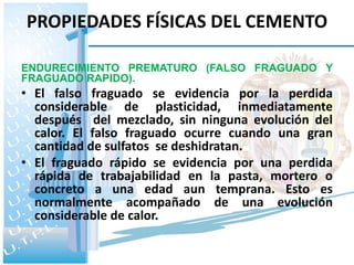 Propiedades fisicas del cemento | PPTX