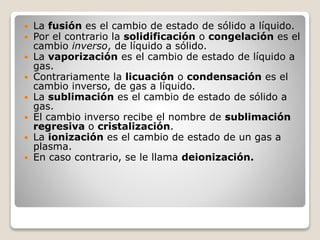 Propiedades fisicas y quimicas de la materia | PPTX