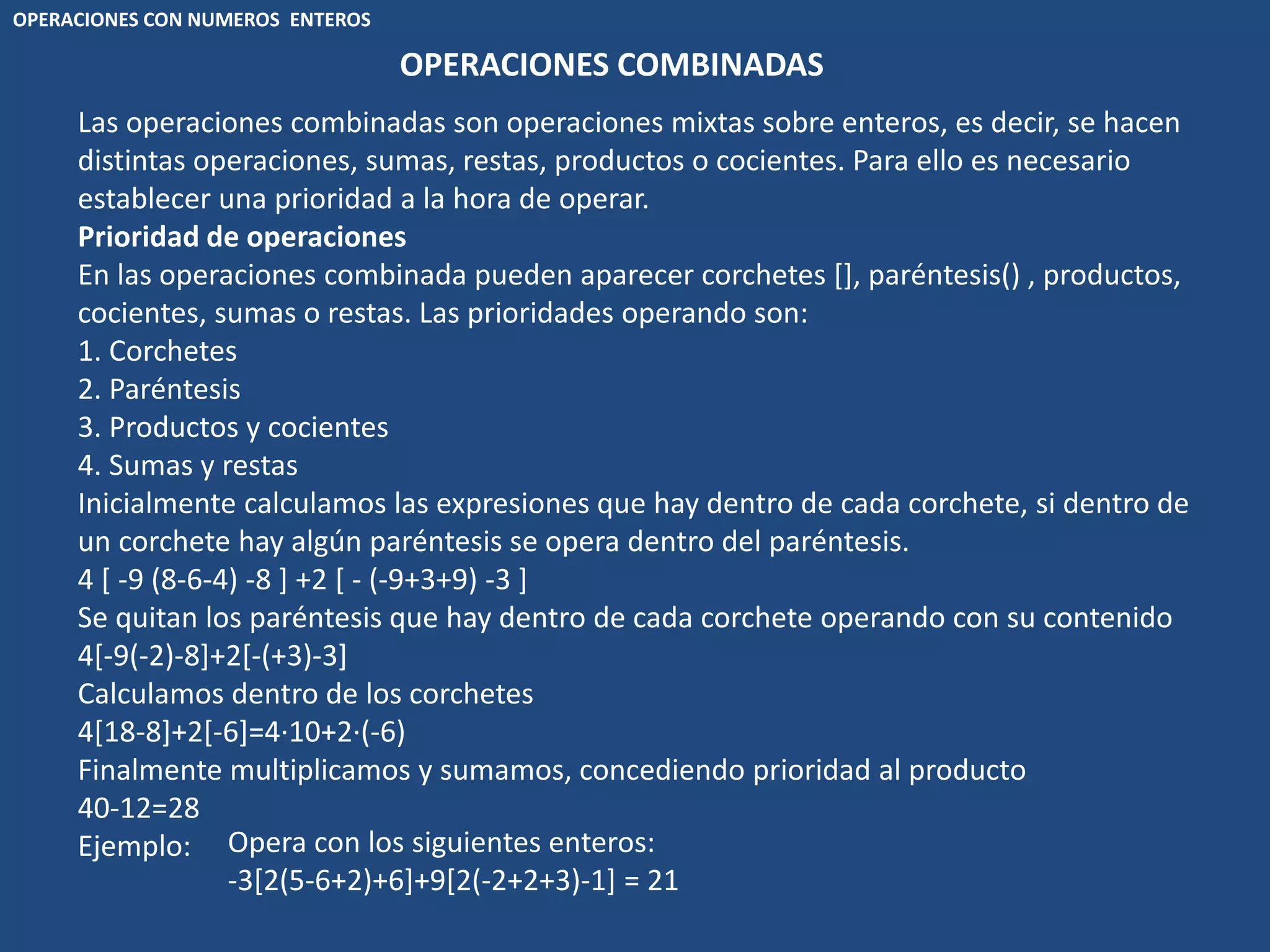 Propiedad y operaciones con numeros enteros | PPTX