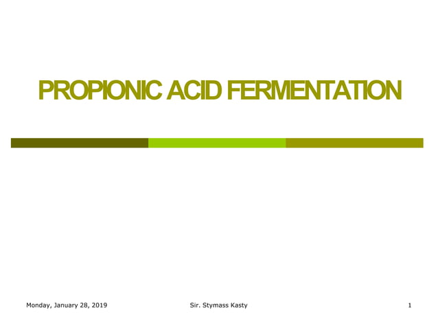 propionic acid productiiiiiiiiiiion.pptx | Chemistry | Science