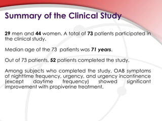 Propiverine hydrochloride vs previous anticholinergic agents (For ...