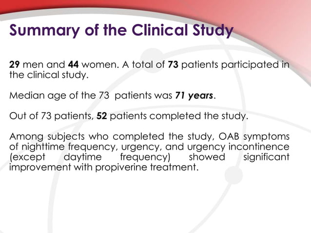 Propiverine hydrochloride vs previous anticholinergic agents (For ...