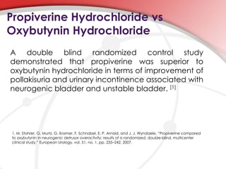 Propiverine hydrochloride vs previous anticholinergic agents (For ...