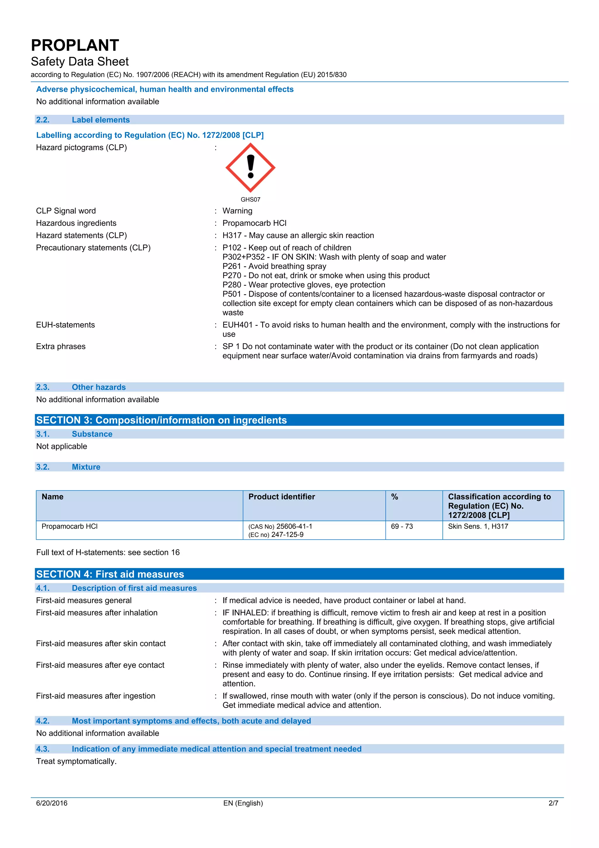 Proplant msds | PDF