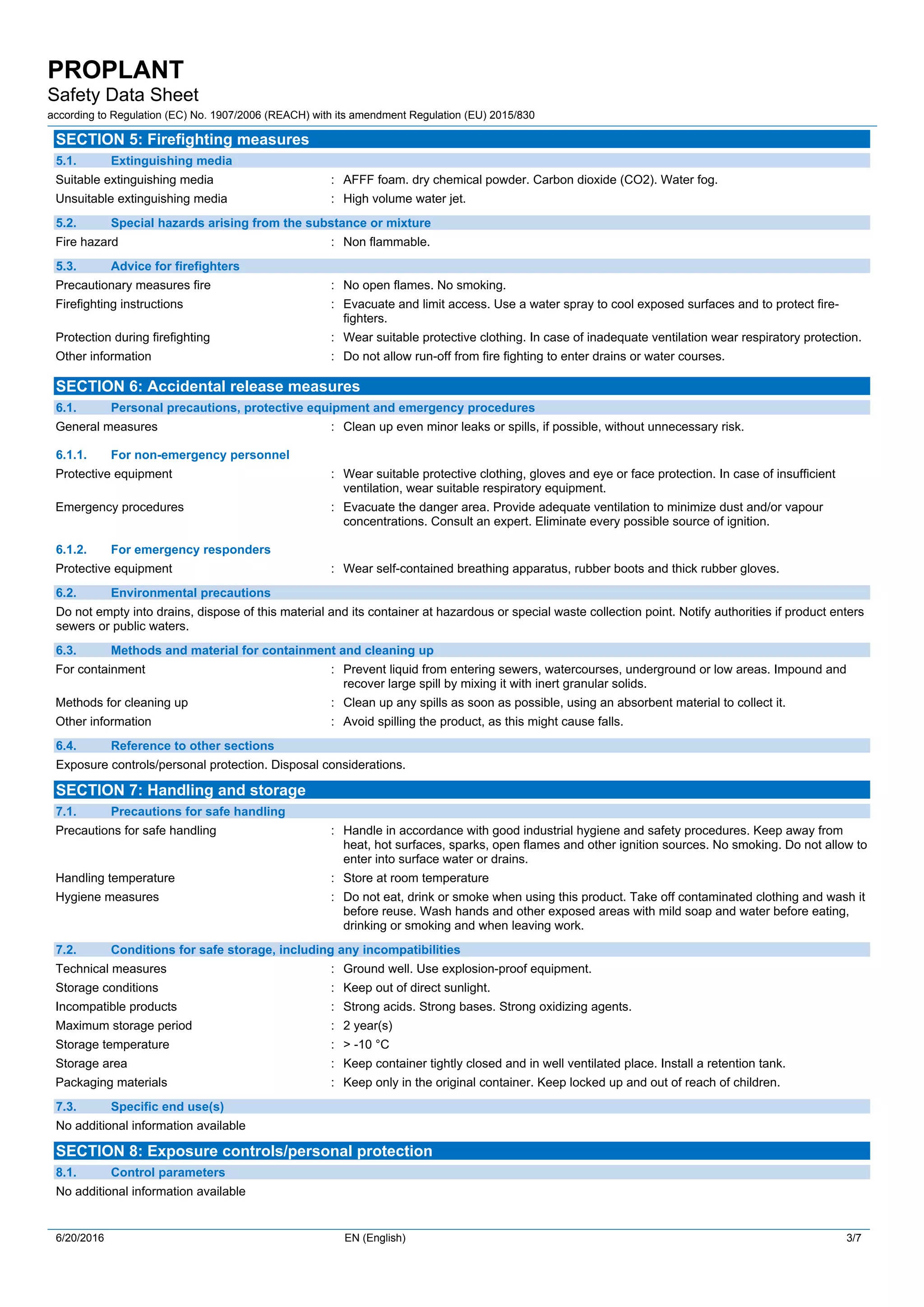 Proplant msds | PDF