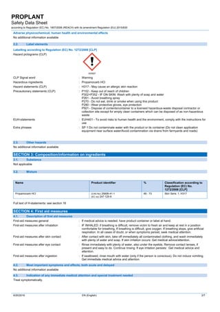 Proplant msds | PDF