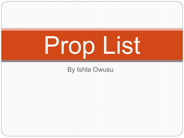 Prop list | PPT