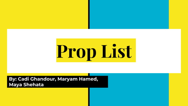 Prop list | PPT