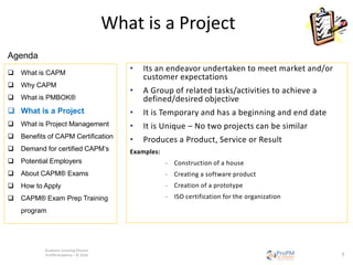 ProPM Academy presentation - CAPM Induction | PPT