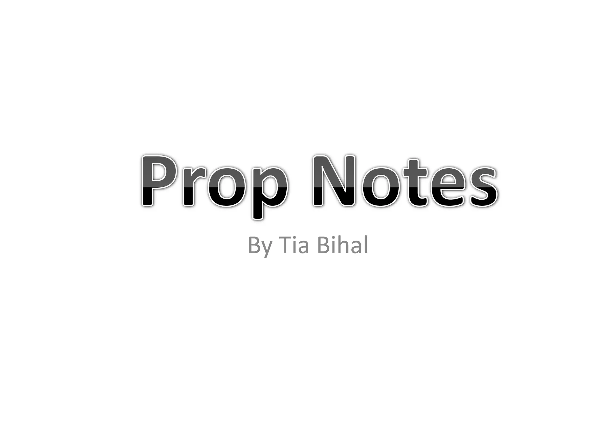 Prop notes | PPT