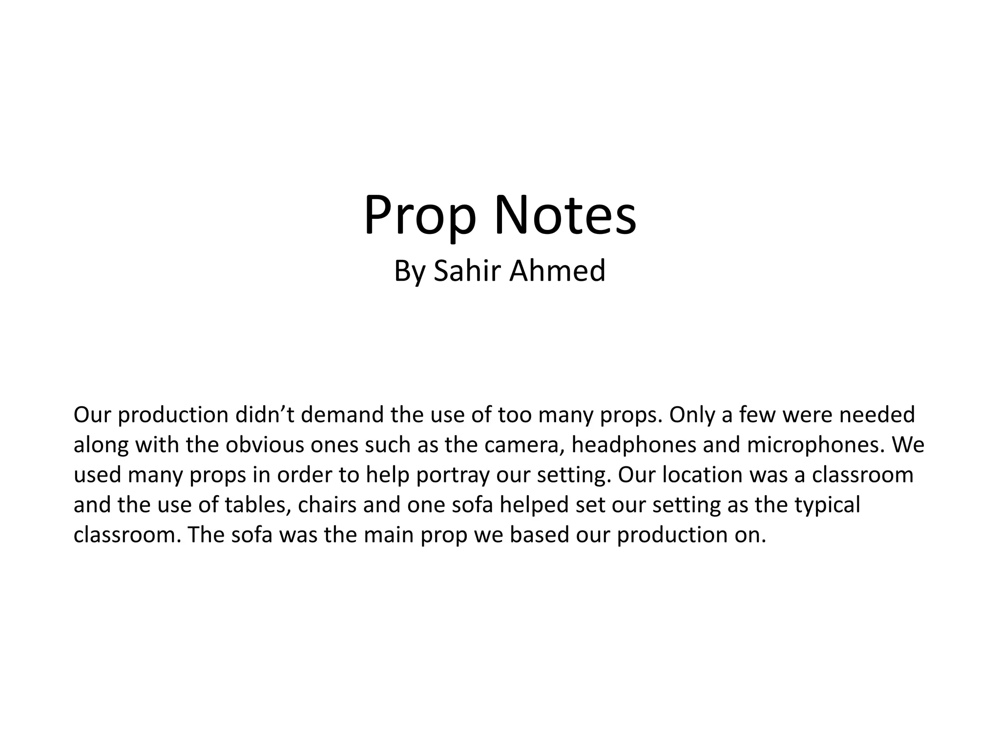 Prop notes | PPTX