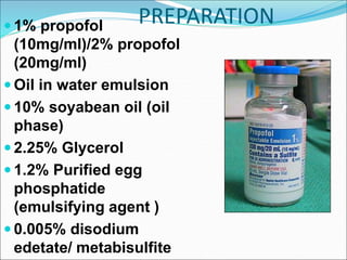 Propofol & Etomidate - pharmacology and its use | PPT
