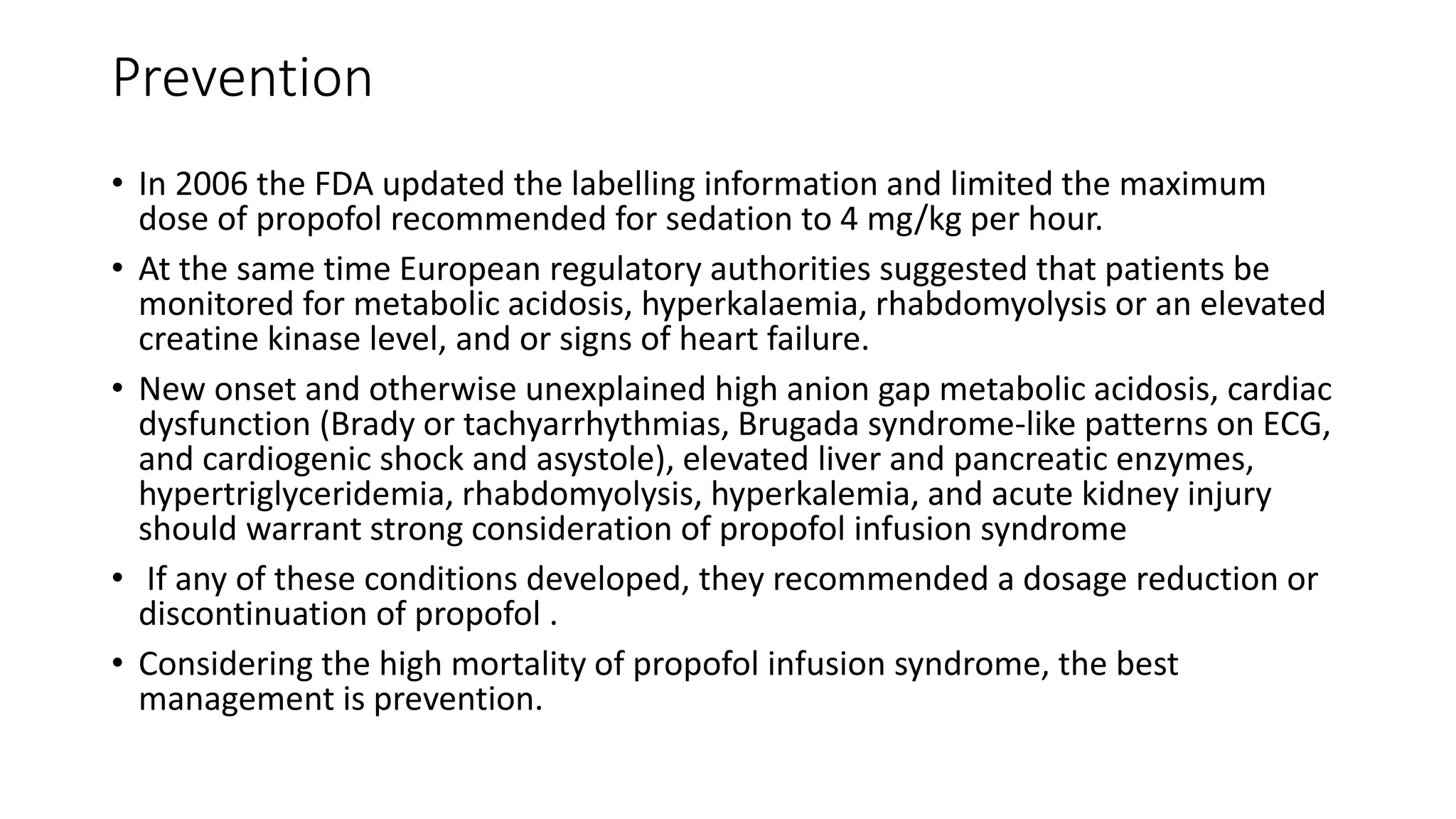 Propofol infusion syndrome. | PPTX