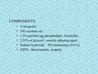 PROPOFOL ppt.pptx anaesthetic induction drug | PPT