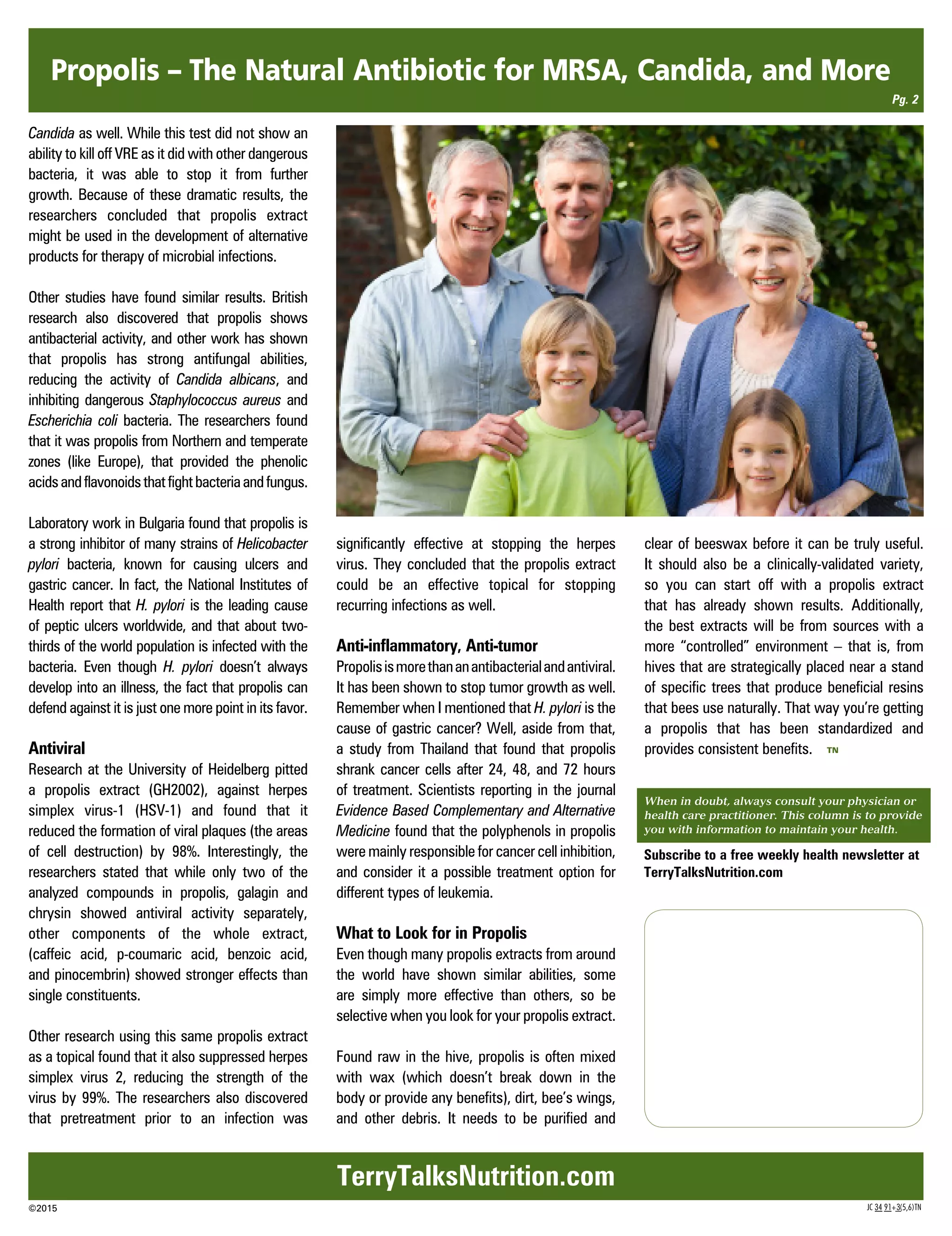 Propolis - The Natural Antibiotic against MRSA, Candida, and More | PDF ...