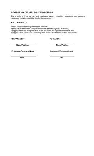 DENR Semi Annual Report (CMR) Form | DOC