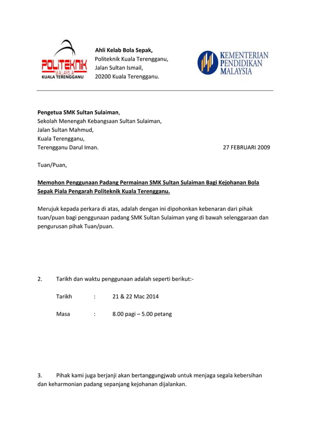 Kertas kerja penganjuran kejohanan bola sepak | DOCX