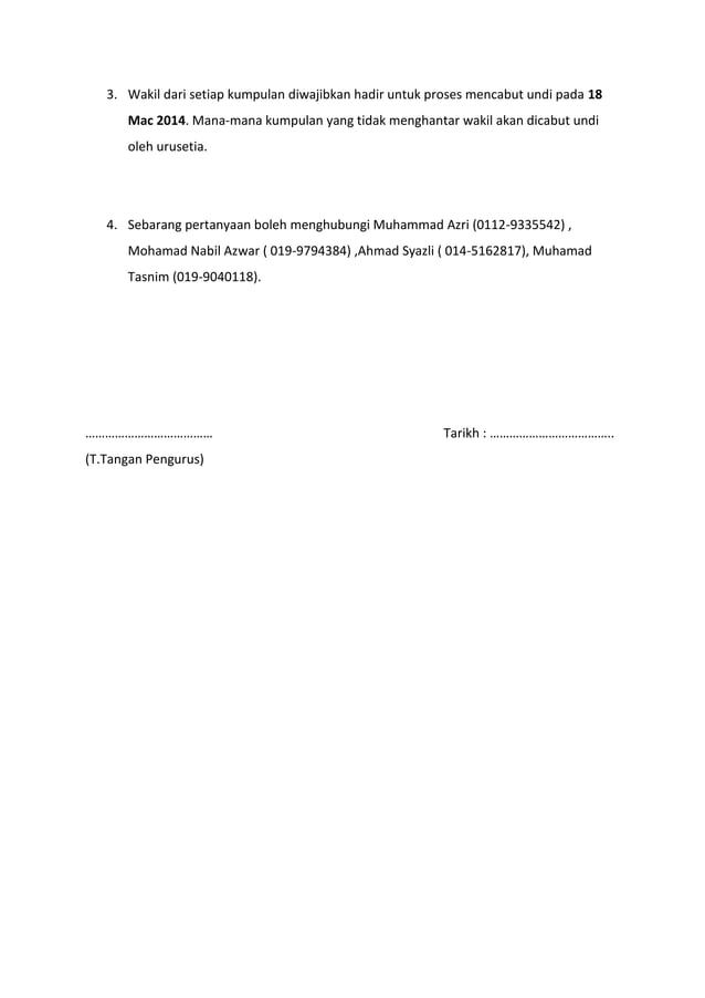 Kertas kerja penganjuran kejohanan bola sepak | DOCX