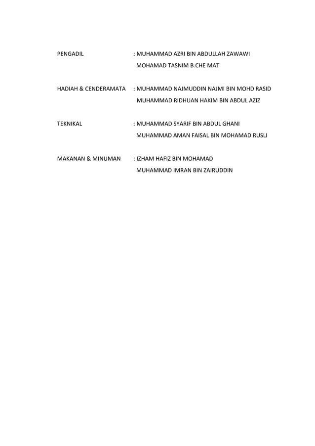 Kertas kerja penganjuran kejohanan bola sepak | DOCX