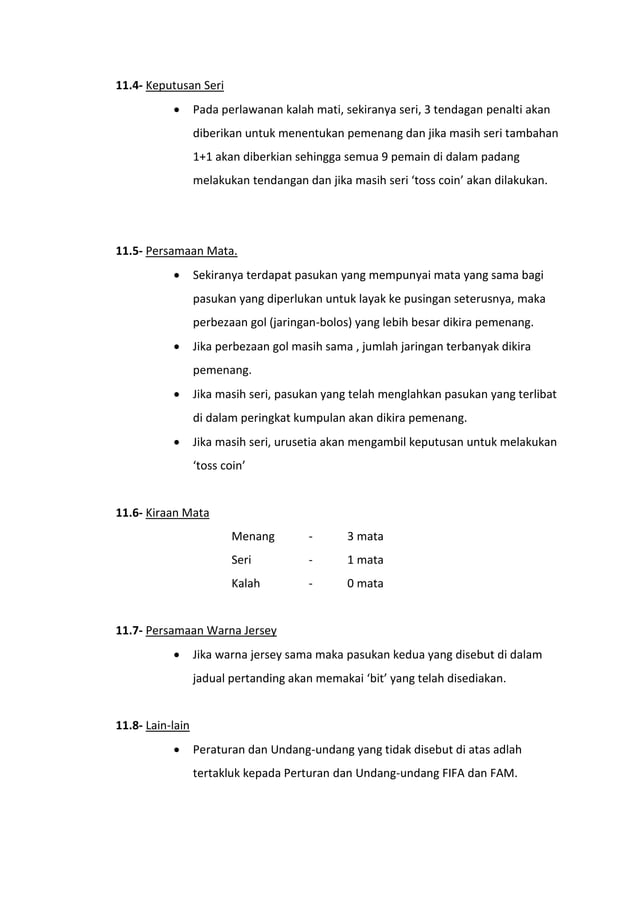 Kertas kerja penganjuran kejohanan bola sepak | DOCX