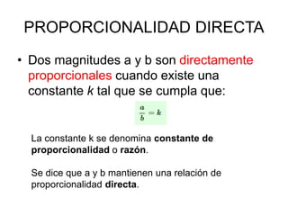 Proporcionalidad directa e inversa | PPT